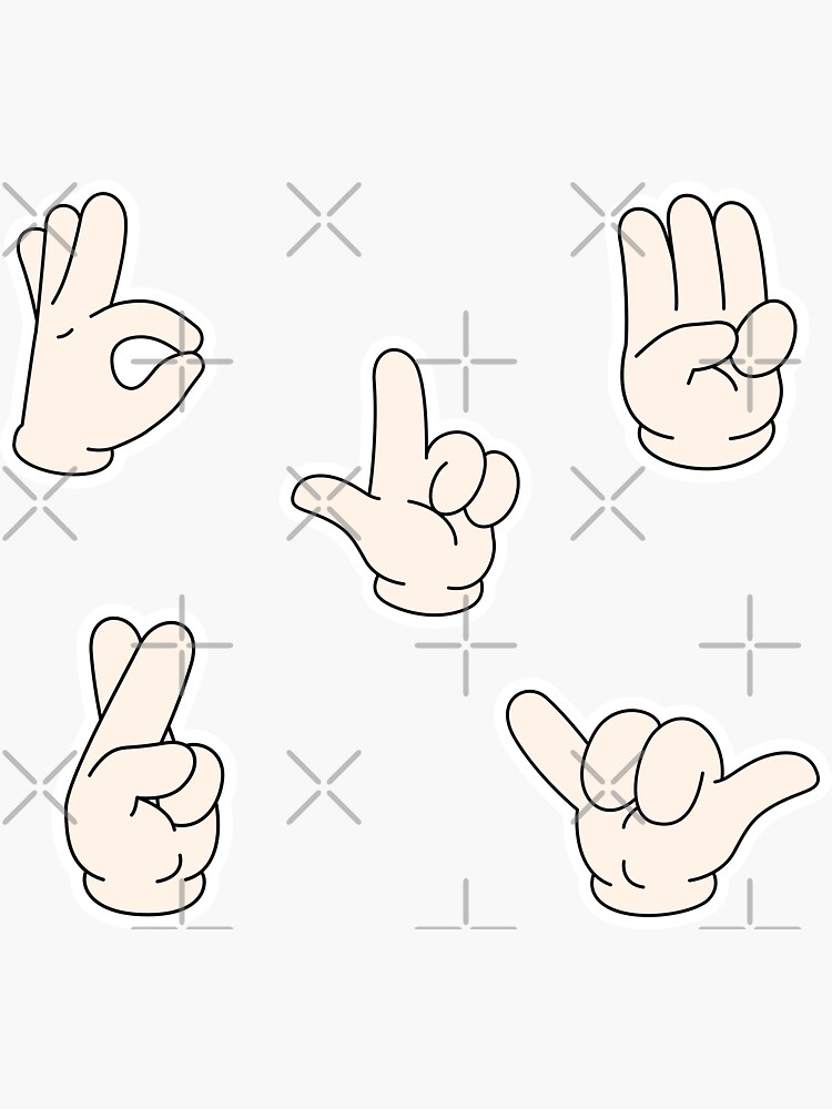 "Hand Sign Stickers" Sticker for Sale by babypuri | Redbubble