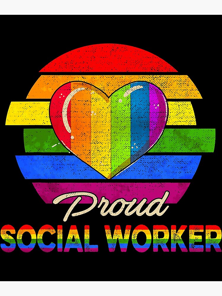 "Vintage Retro Proud Social Worker Rainbow Flag Proud LGBT" Poster for ...