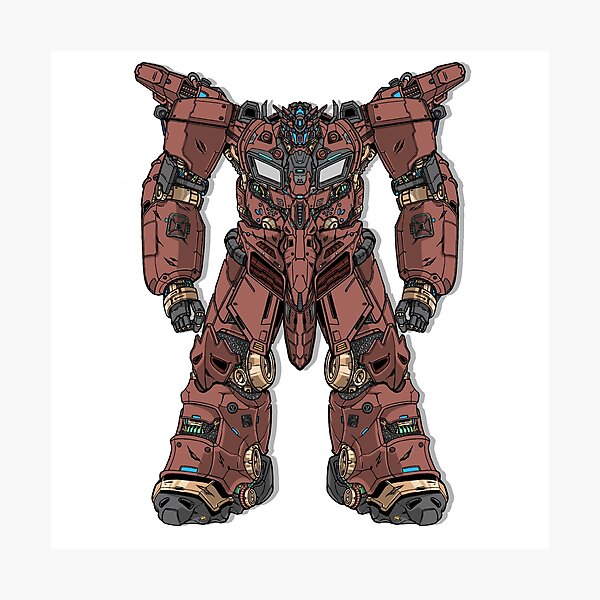 Lámina fotográfica «Cartel futurista de Gunpla cyborg mecha construido ...