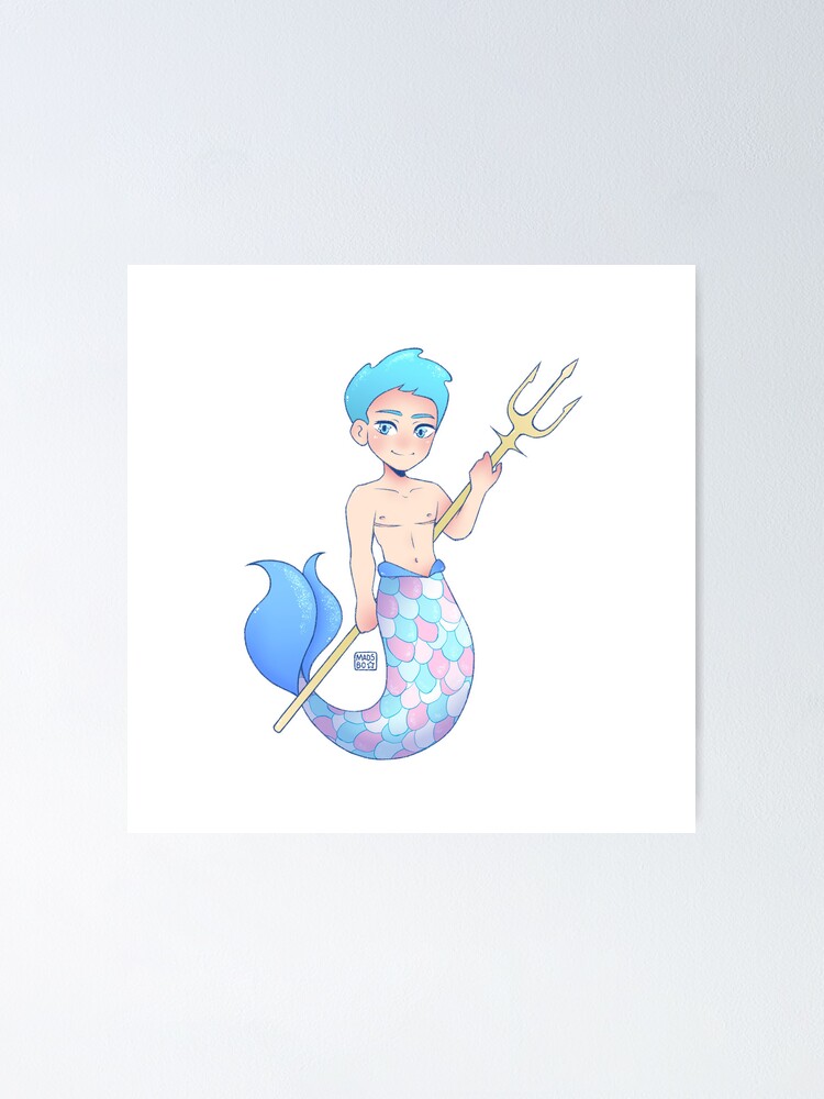 "Trans Masc Pride Merman - Blue Aesthetic" Poster by madeleinecbo ...