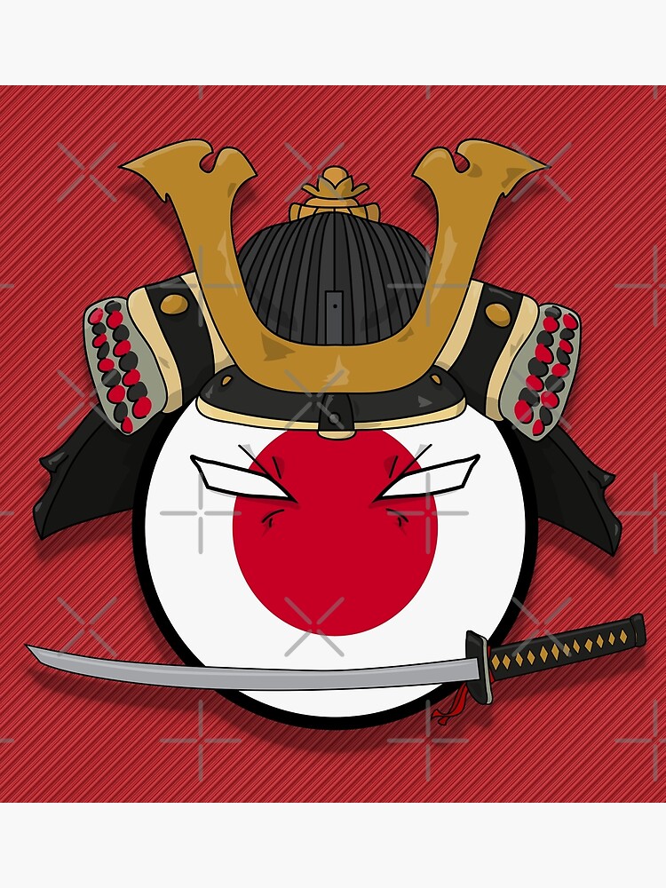 "Polandball - Japan samurai" Art Print for Sale by DigitalCleo | Redbubble