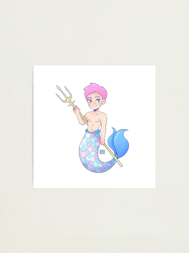 "Trans Masc Pride Merman - Pink Aesthetic" Photographic Print for Sale ...