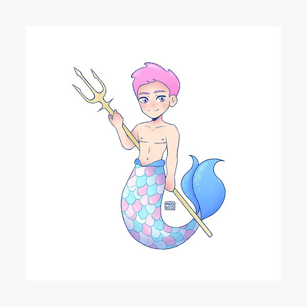 "Trans Masc Pride Merman - Pink Aesthetic" Photographic Print for Sale ...