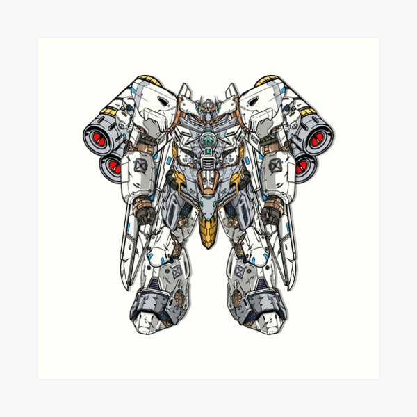 "Futuristic gunpla rocket mecha robot builded by head arm body leg ...