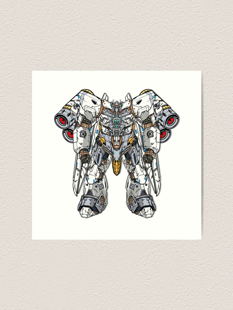 "Futuristic gunpla rocket mecha robot builded by head arm body leg ...