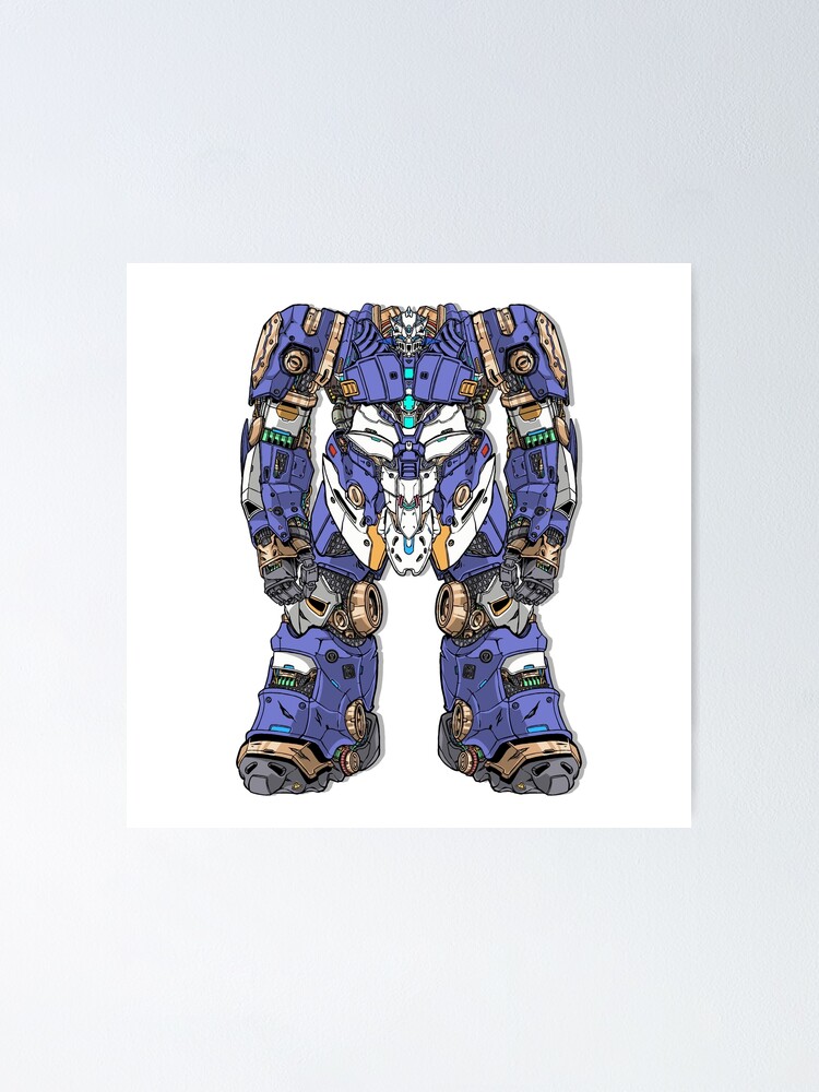 Poster « Robot mecha géant de machines futuristes construit par tête ...