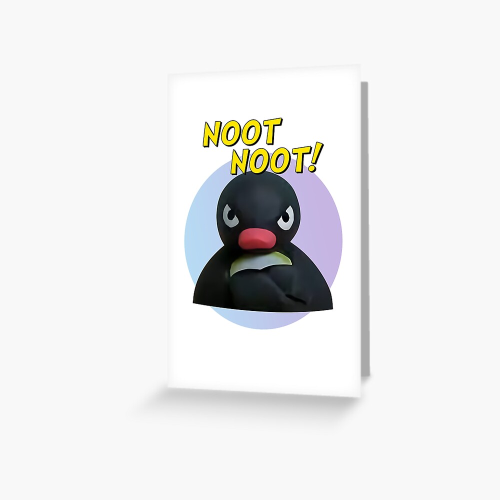 "Grumpy Pingu Noot Noot Meme" Greeting Card for Sale by THUONSTORE ...