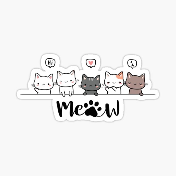 "Cat-Cats meow" Sticker for Sale by SyedKazmi | Redbubble