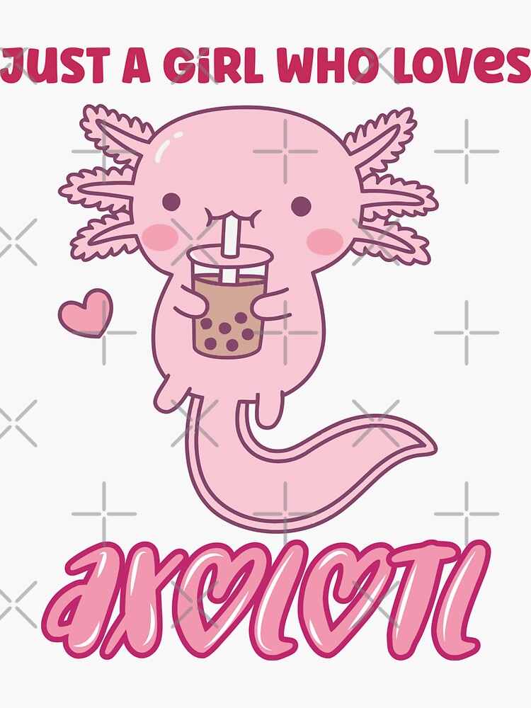 Pegatina « Just A Girl loves Axlotl-Cute Funny Saxolotl Adorable Sax ...