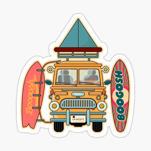 "Super van, camper, tour bus" Sticker by Boogosh | Redbubble