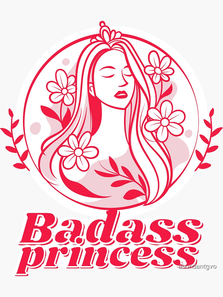 "feminine lady line art femininity badass princess charming" Sticker ...