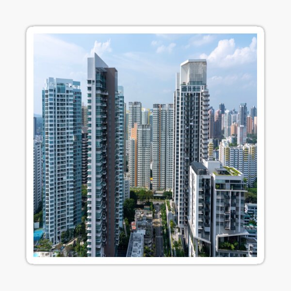 Pegatina «increíble antena con un montón de diseño de rascacielos» de ...