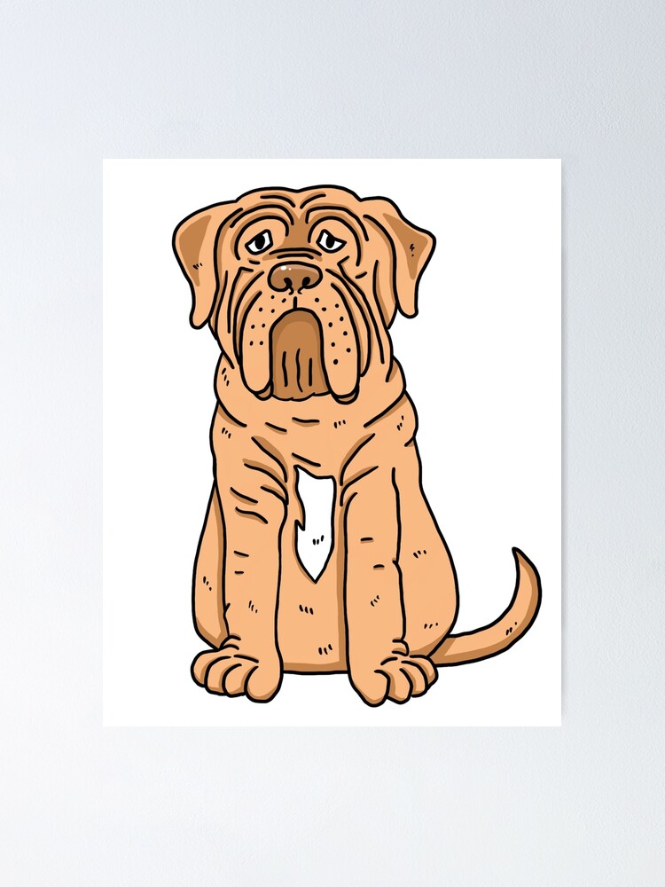 Poster « Dogue de Bordeaux Dogue de dessin animé mignon chien », par ...