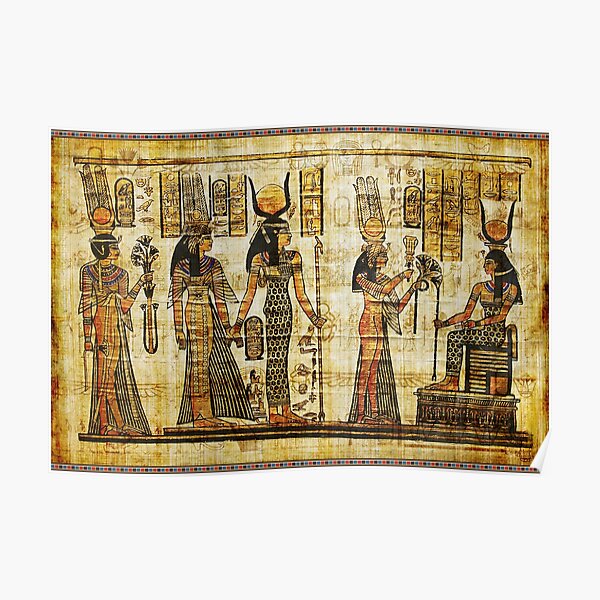 "Ancient Egypt Papyrus Painting " Poster for Sale by CivilizActions ...