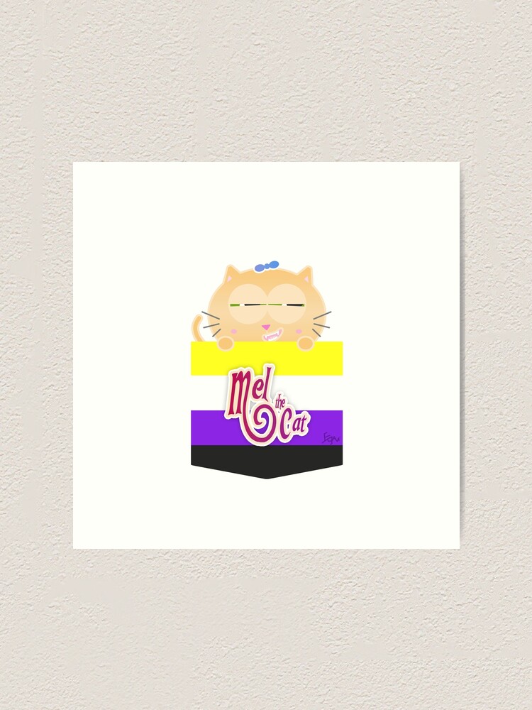 "Mel the Cat Coming Out Pocket Non Binary Flag" Art Print for Sale by elisagavi | Redbubble