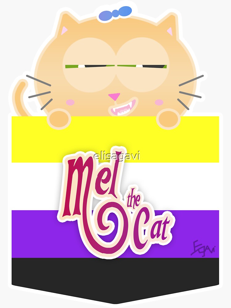 "Mel the Cat Coming Out Pocket Nicht-Binär-Flagge" Sticker von ...