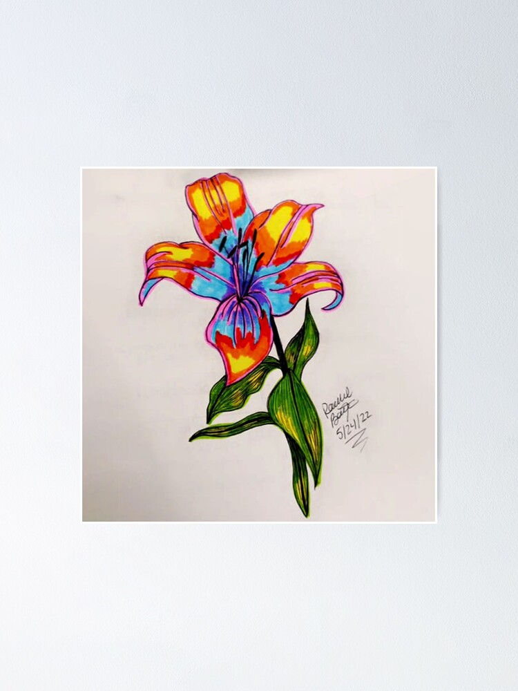 "Rainbow Lilly" Poster for Sale by RBaxterArtwork | Redbubble