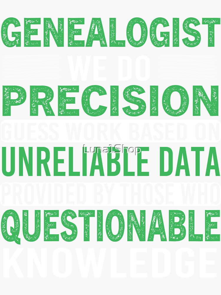 "Genealogist Definition Genealogy Lovers Gift" Sticker for Sale by ...