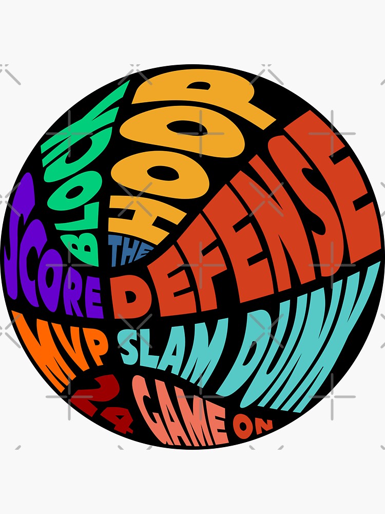 "Basket Ball Slogans | Ball Shaped Basketball Slogans" Sticker for Sale ...