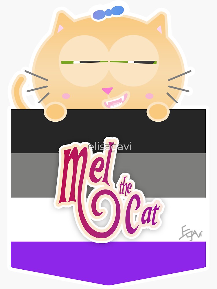 "Mel the Cat Coming Out Pocket Asexual Flag" Sticker for Sale by ...