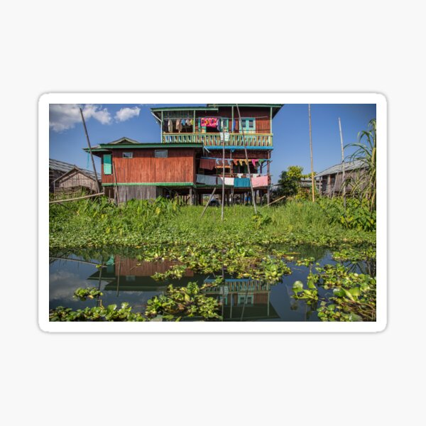 "Myanmar. Inle Lake. House." Sticker for Sale by vadim19 | Redbubble