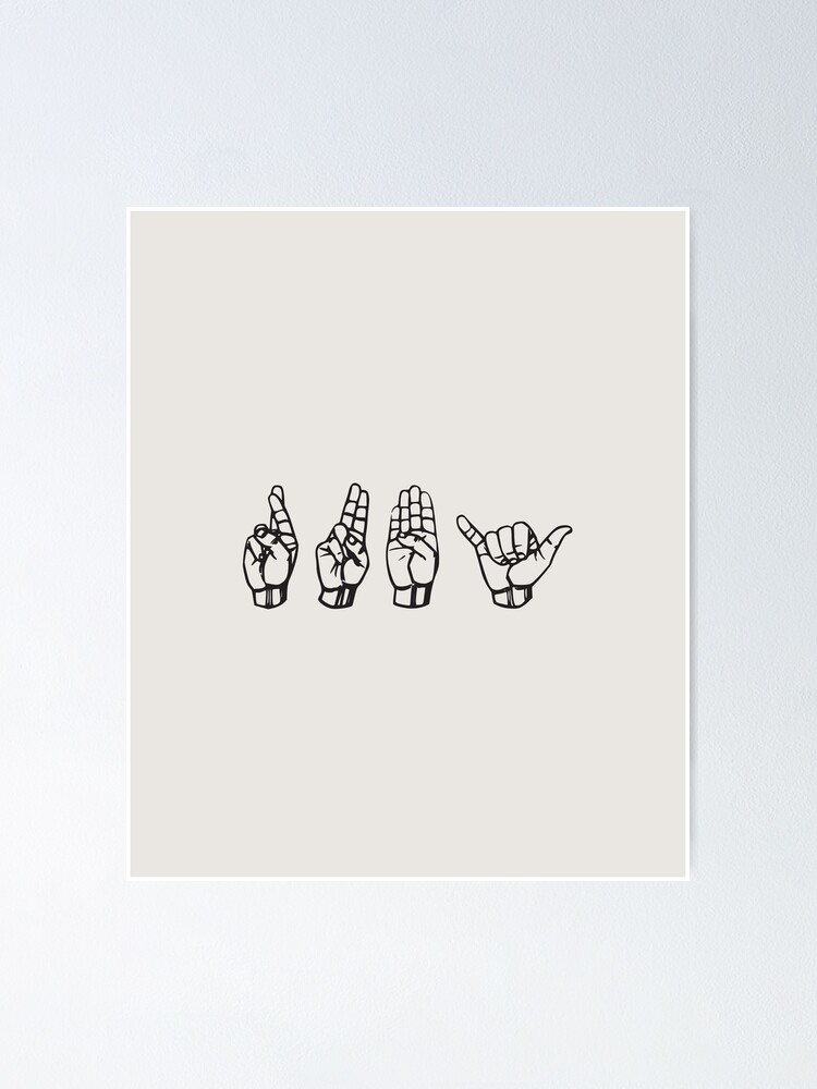 "Ruby Name Hand Sign Language ASL Gift Named Ruby" Poster by DeaflyVibe ...