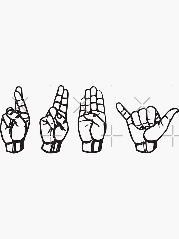 "Ruby Name Hand Sign Language ASL Gift Named Ruby" Sticker by ...