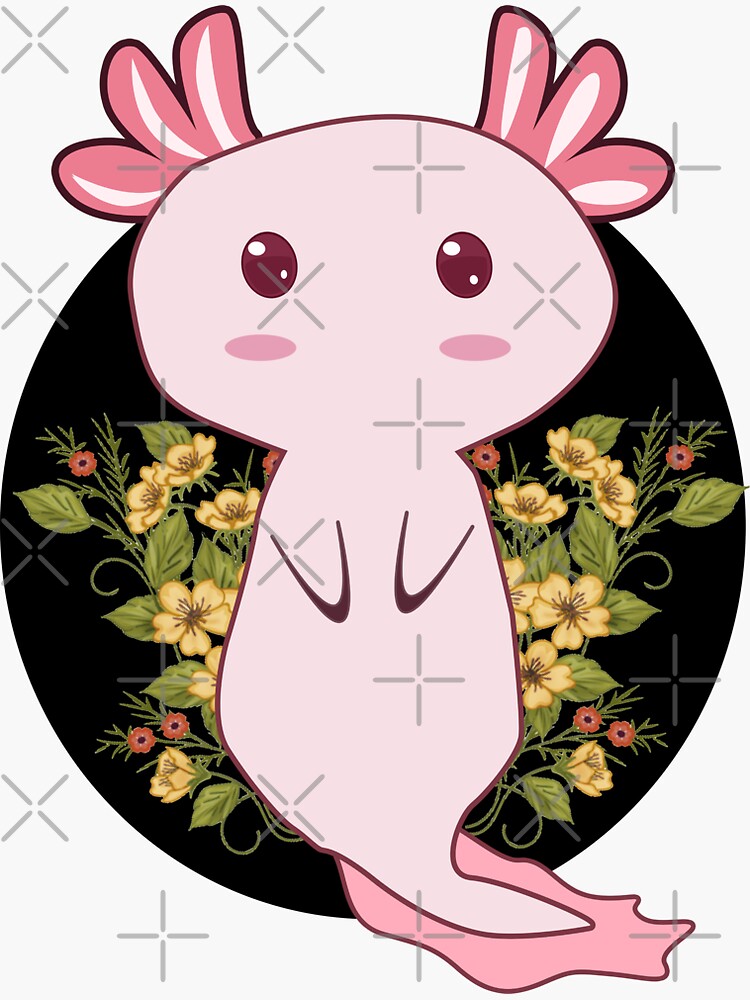 "axolotl with flowers" Sticker for Sale by mhmdtrika | Redbubble