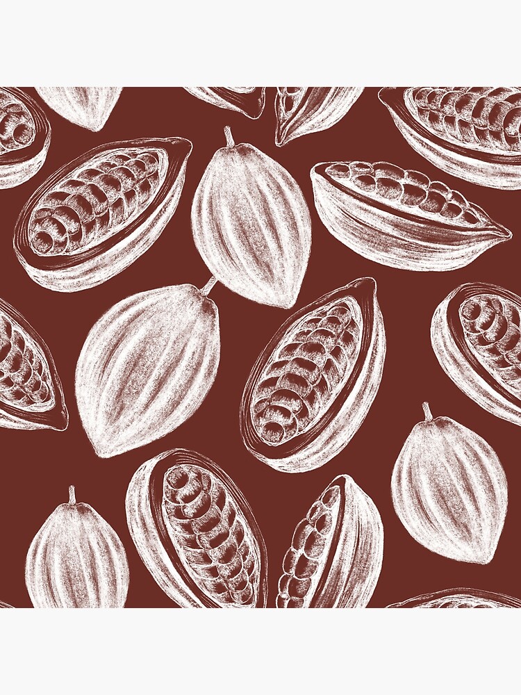 "Pencil pattern with cocoa pods. Inversion illustration" Poster for ...