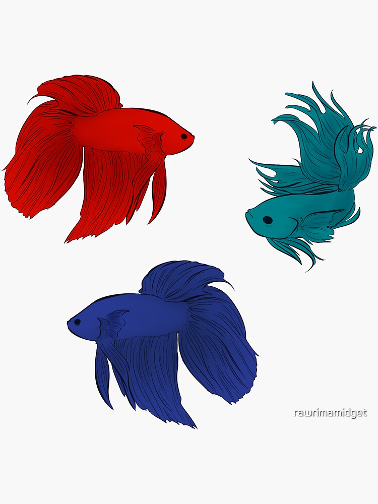"Betta stickers group (small) " Sticker for Sale by rawrimamidget ...