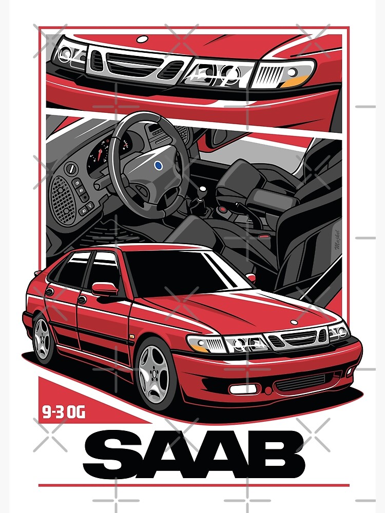 "SAAB 9-3 OG classic car SAAB 93 OG" Poster for Sale by SAABshifter ...