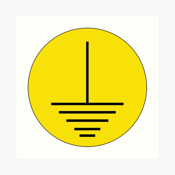 "Electrical Earthing grounding Sign symbols circle shape Stickers for ...