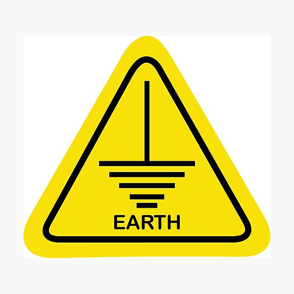 " Electrical Earthing grounding Sign symbols Triangle shape IBEW ...