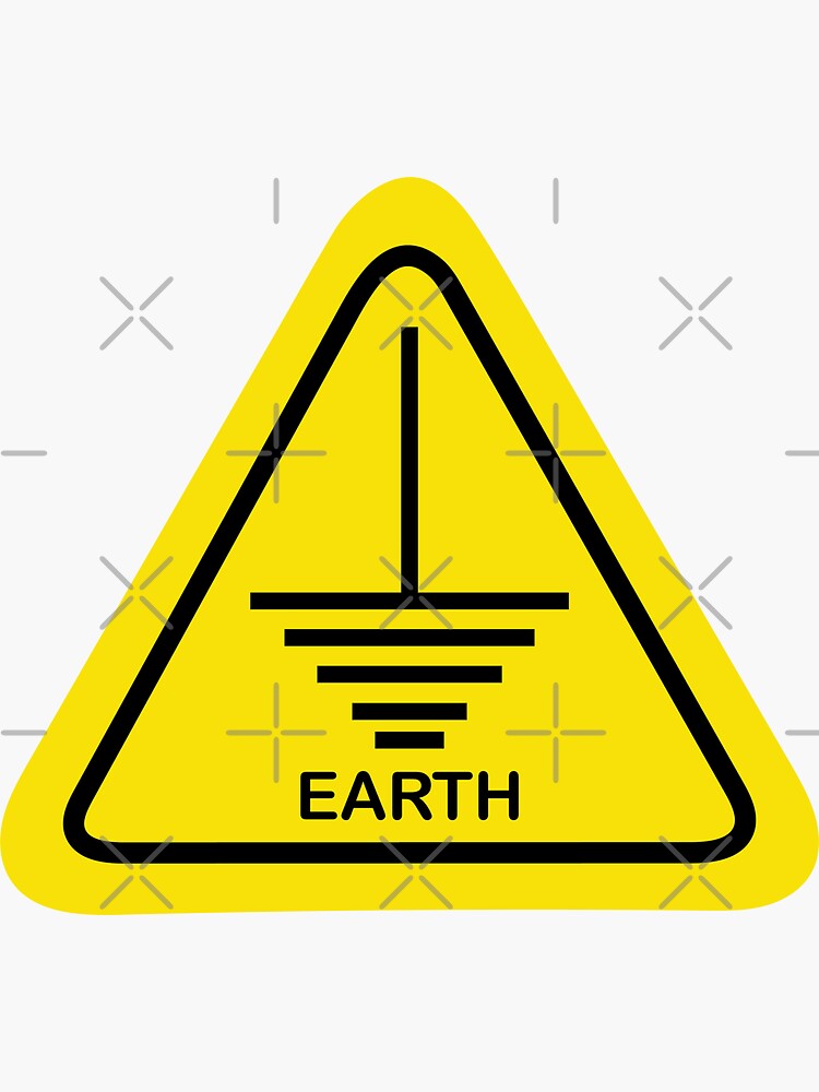 " Electrical Earthing grounding Sign symbols Triangle shape IBEW ...