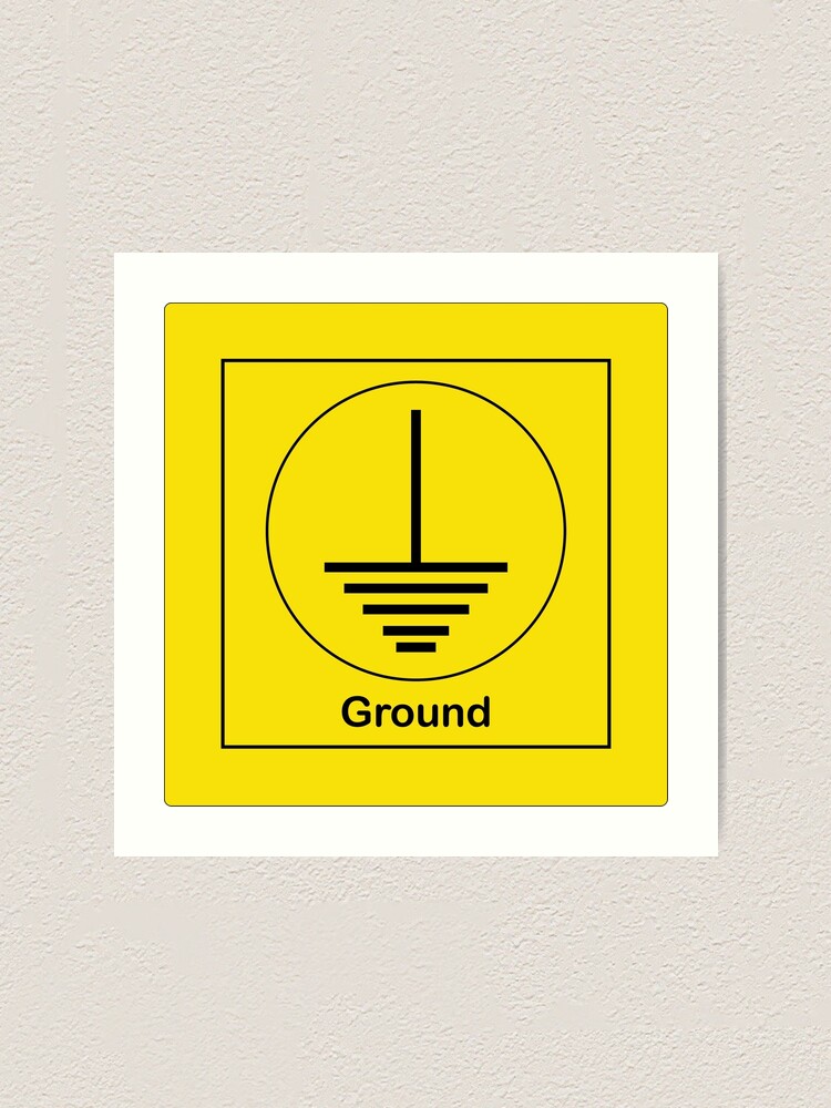 " Electrical Earthing grounding Sign symbols square shape IBEW Stickers ...