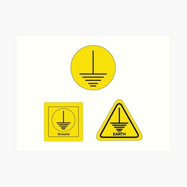 "Electrical Earthing grounding Sign symbols IBEW Stickers three Combine ...