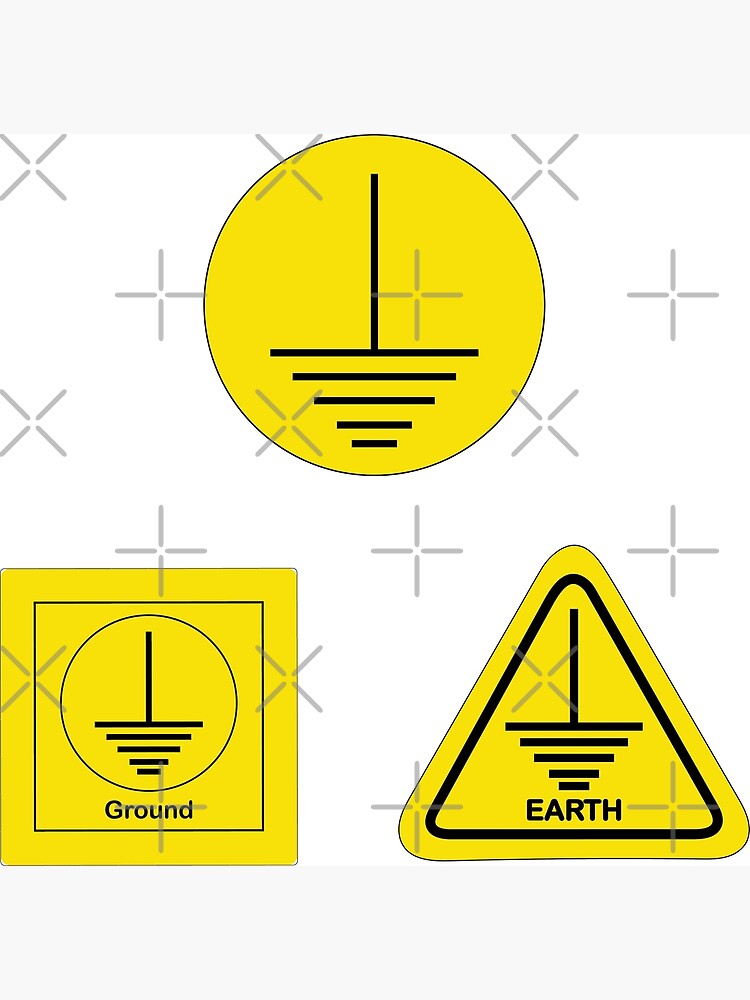 "Electrical Earthing grounding Sign symbols IBEW Stickers three Combine ...