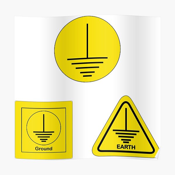 "Electrical Earthing grounding Sign symbols IBEW Stickers three Combine ...