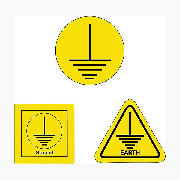 "Electrical Earthing grounding Sign symbols IBEW Stickers three Combine ...