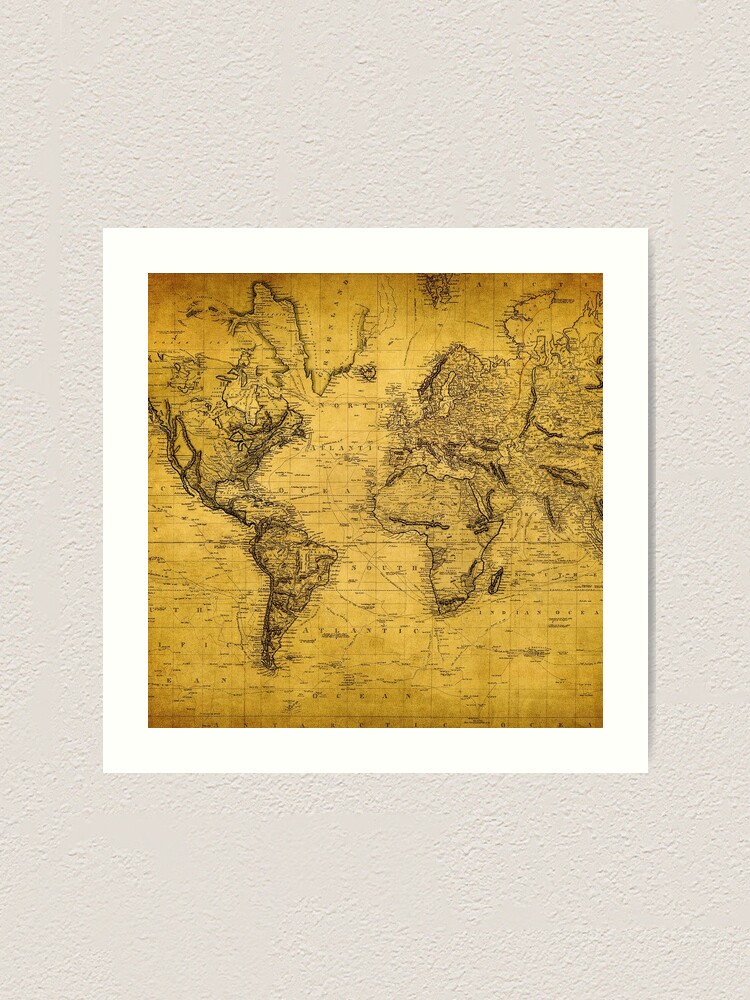"Vintage Map Art Ancient Map of The World 1814" Art Print for Sale by ...