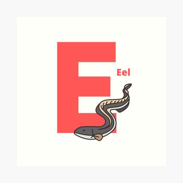 "E for Eel - Alphabet and Sea Animals" Art Print for Sale by CherieTree ...
