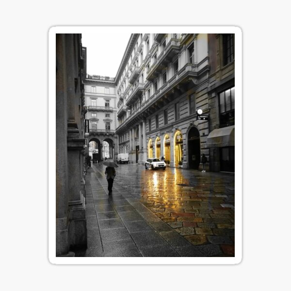 "Golden Lights of Milano" Sticker for Sale by Marco-Eye-View | Redbubble