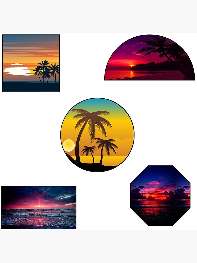 "BEACH SUNSET SHAPES PACK" Poster for Sale by vazqpete | Redbubble