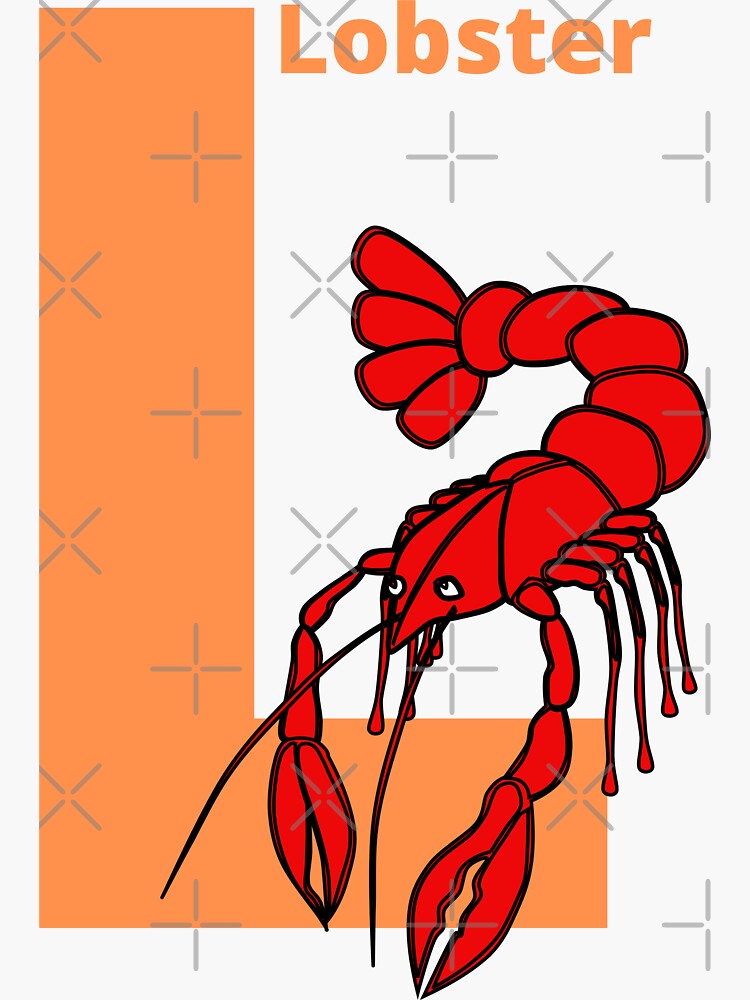 "L for Lobster - Alphabet and Sea Animals" Sticker for Sale by ...