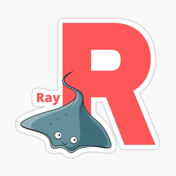 "R for Ray- Alphabet and Sea Animals" Sticker by CherieTree | Redbubble