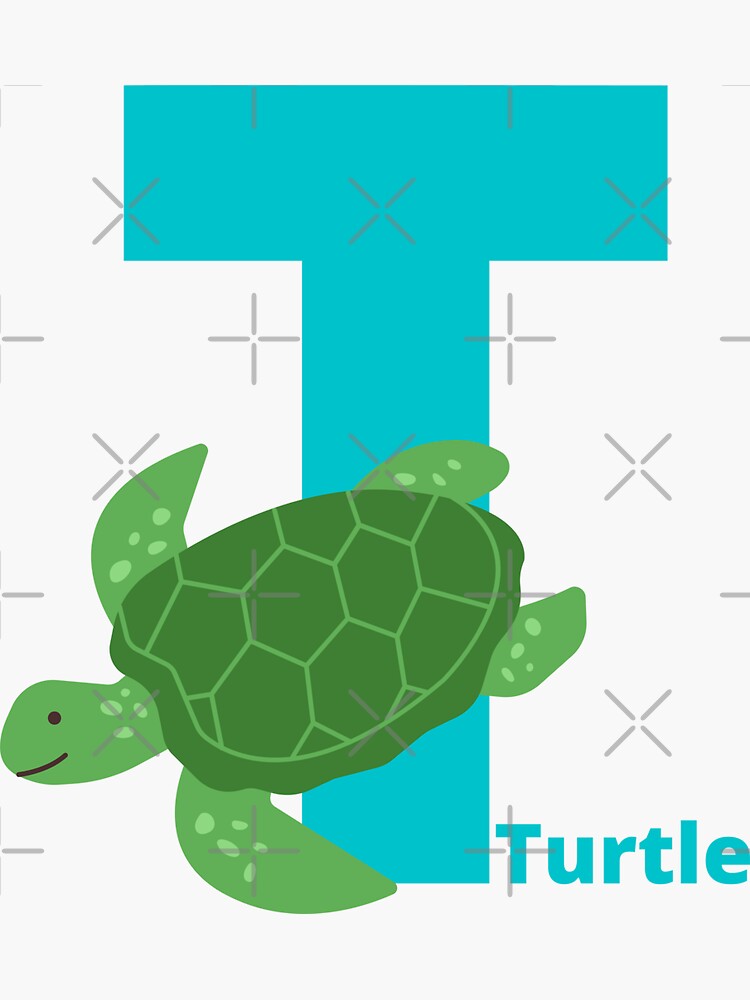 "T for Turtle - Alphabet and Sea Animals" Sticker for Sale by ...