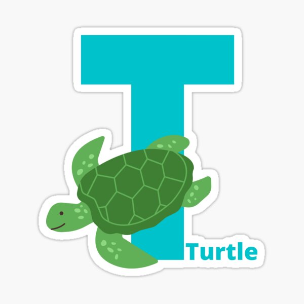 "T for Turtle - Alphabet and Sea Animals" Sticker for Sale by ...