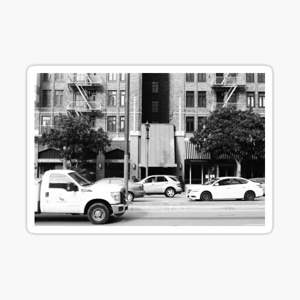 "Black & White City Street " Sticker for Sale by RamblingBros | Redbubble