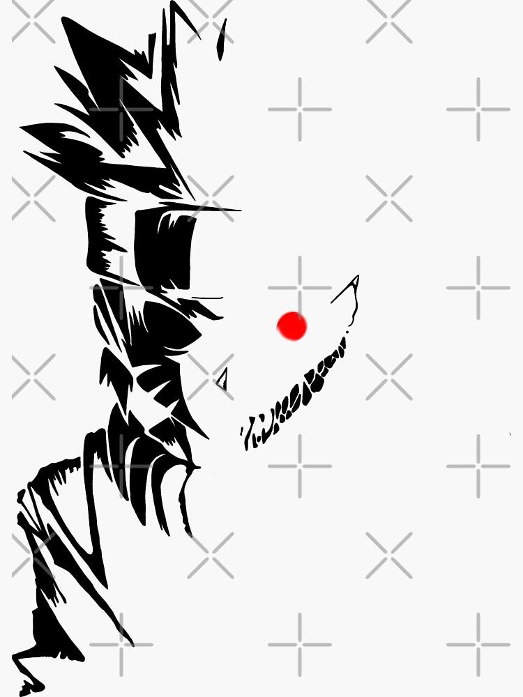 "red anime eye rage" Sticker for Sale by dr-black | Redbubble