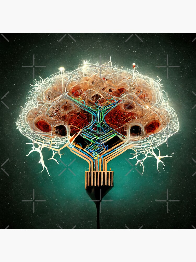 "Neuronal Circuitry Abstract Art" Sticker by customorbit | Redbubble